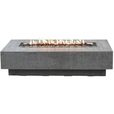 Mayfair Lightweight Concrete Outdoor 50,000 BTU Rectangular Fire Pit ...