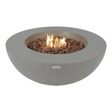 Mayfair Lightweight Concrete Outdoor 50,000 BTU Circular Fire Pit (No ...