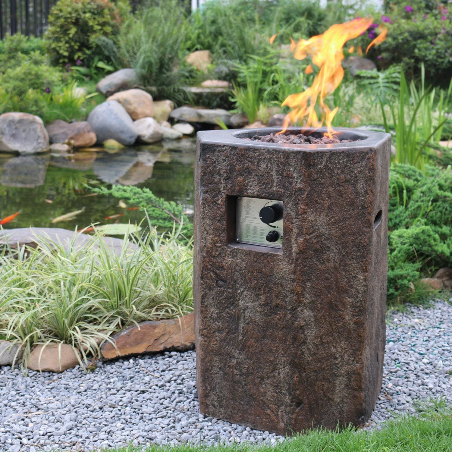 Elementi Modeno Basalt 20-Inch Propane Fire Column - OFG601-LP ...