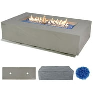 Mayfair Lightweight Concrete Outdoor 50,000 BTU Rectangular Fire Pit ...