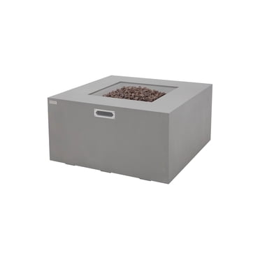 Skywood 48 Inch Square Concrete Propane Fire Pit Table in Gray By ...