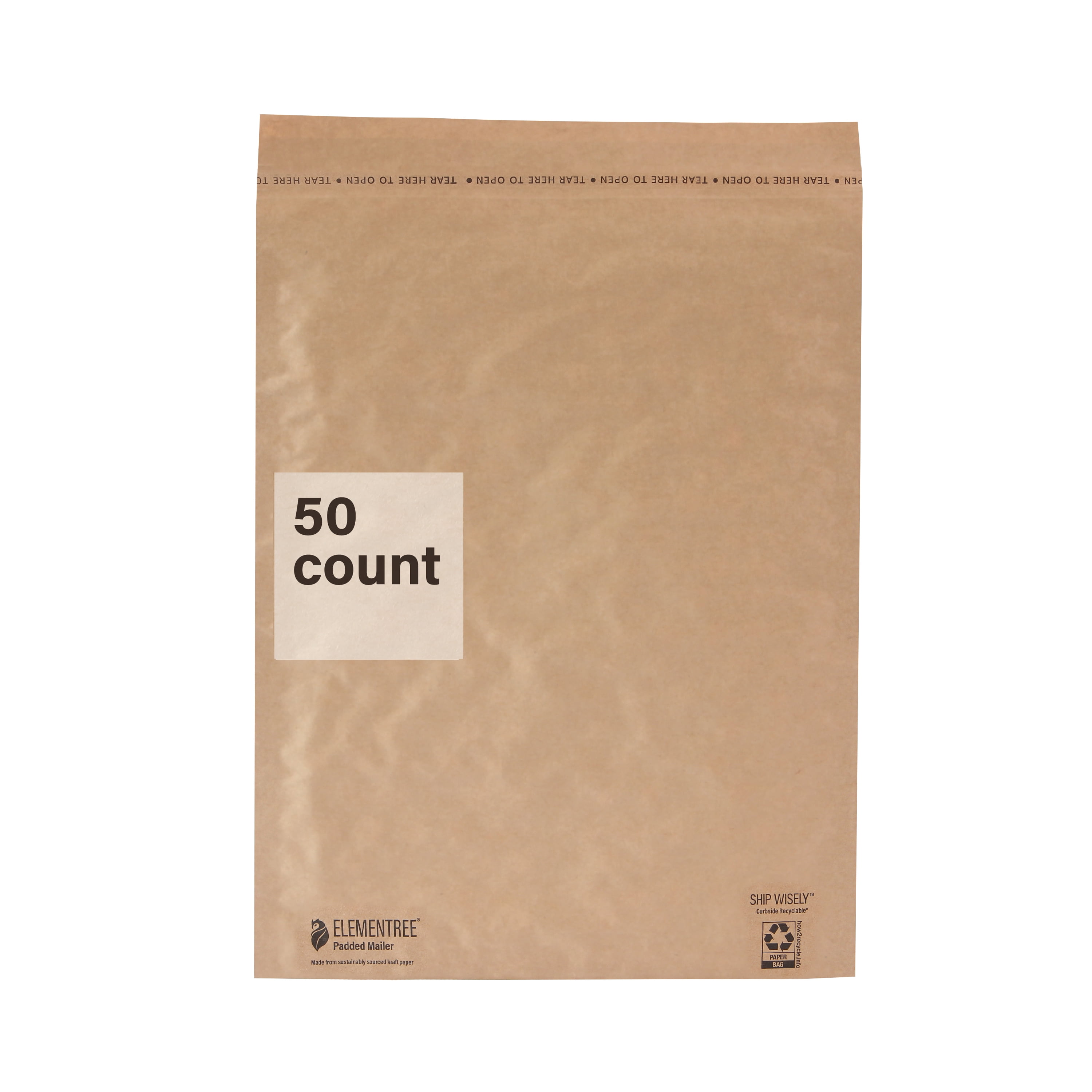 Elementree Sustainable Paper Padded Mailers, Size 5, 11" x 15", 50 ...