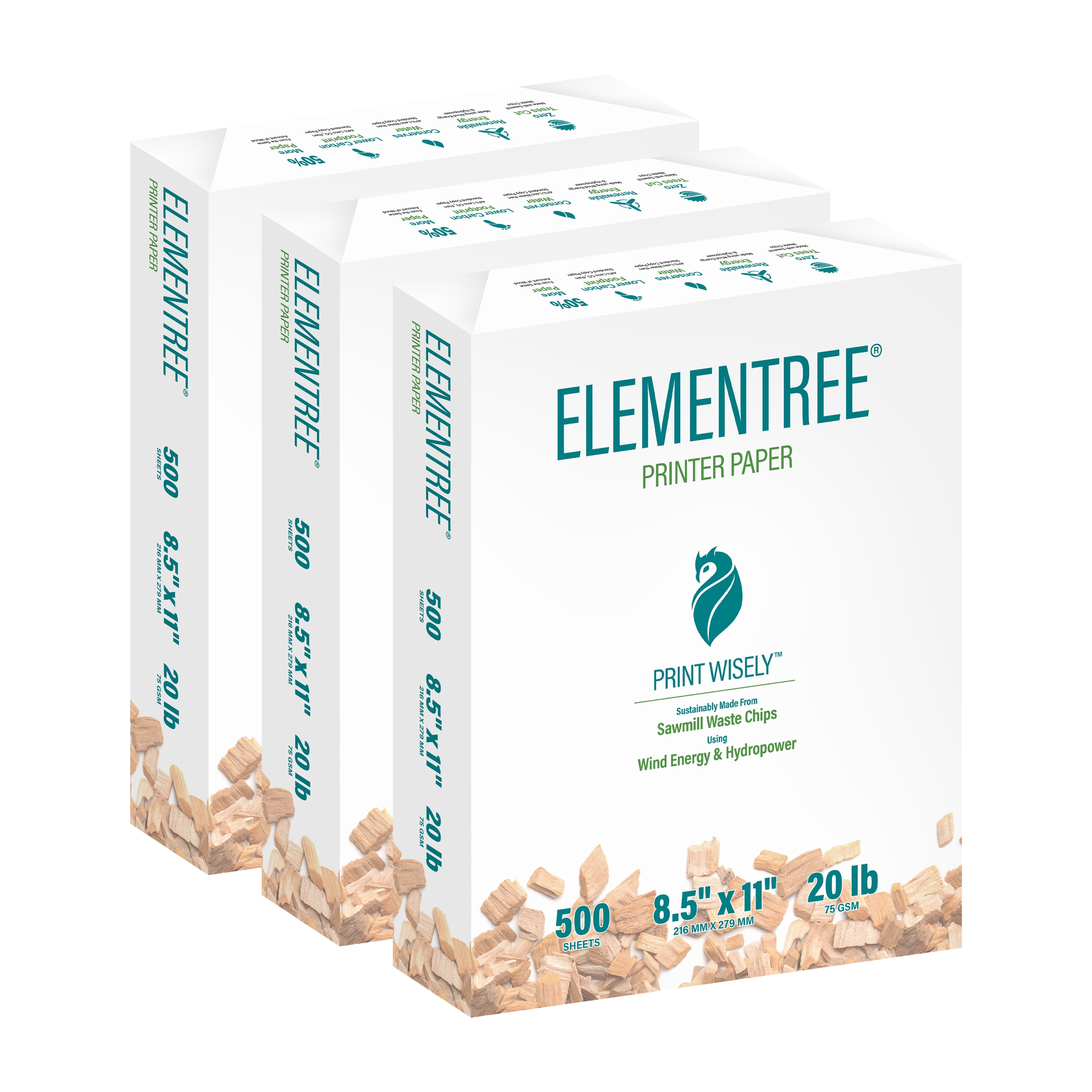 Elementree Sustainable Multipurpose Paper, 20 lb., 8.5" x 11", White ...