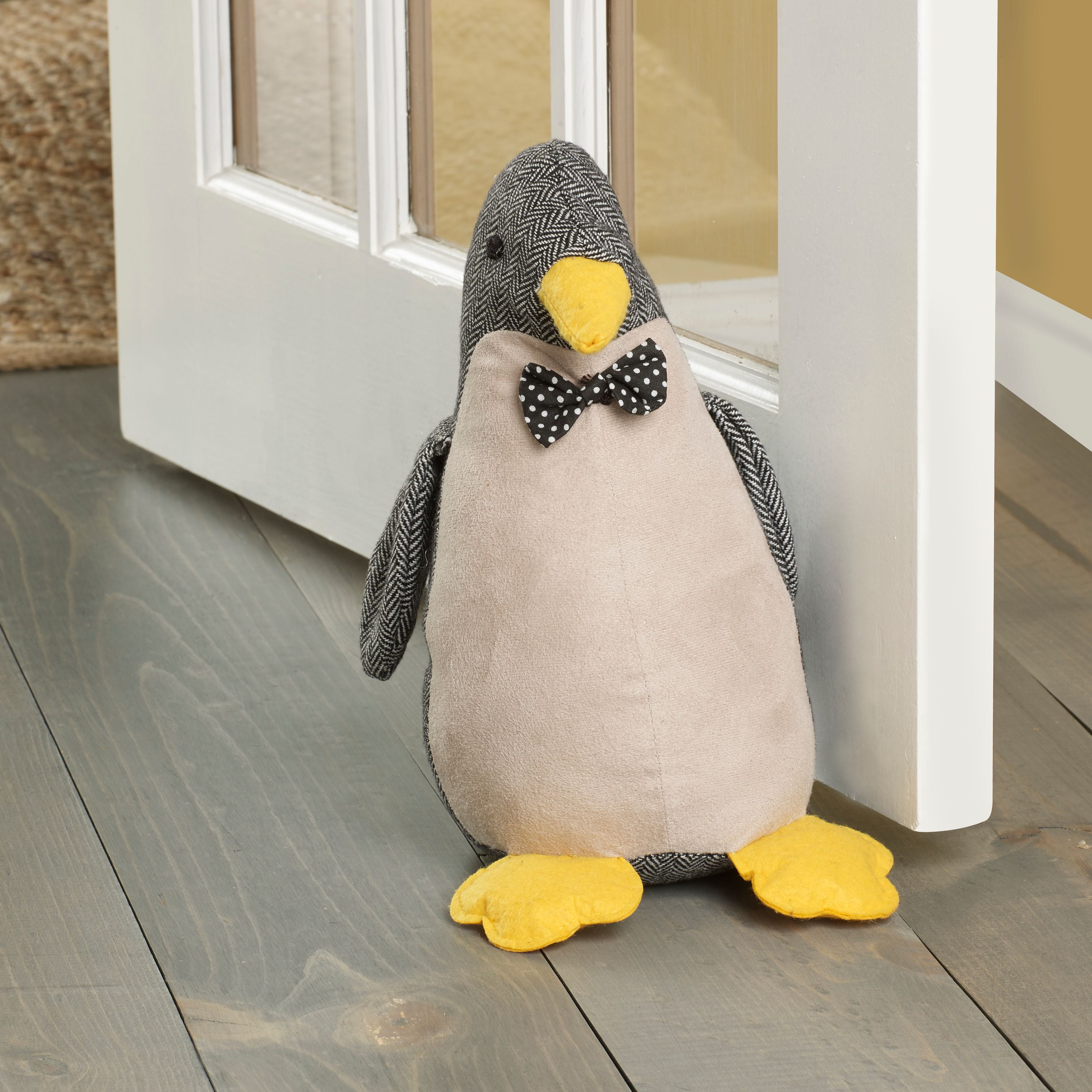 Elements 10 Inch Polyester Grey Penguin Door Stopper - Walmart.com