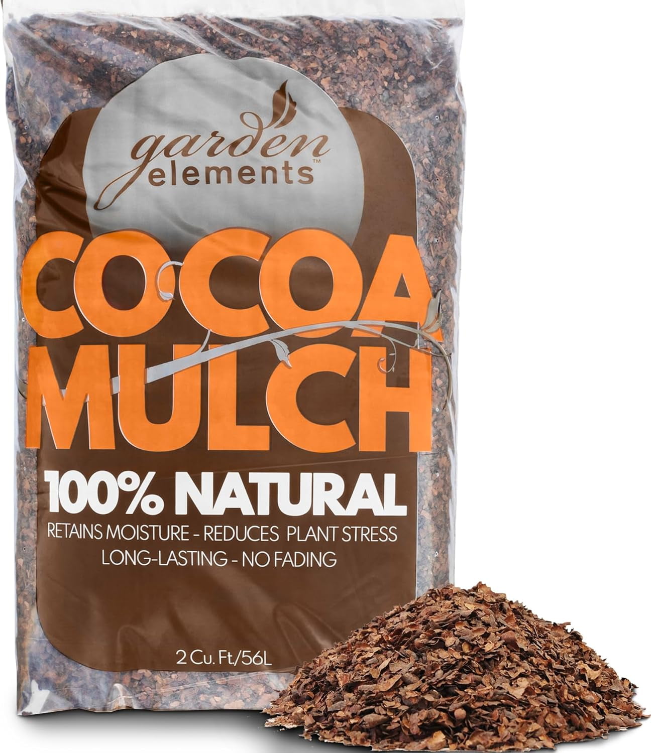 Elements 100% Natural Cocoa Bean Shell Mulch for Gardens, Flower Beds ...