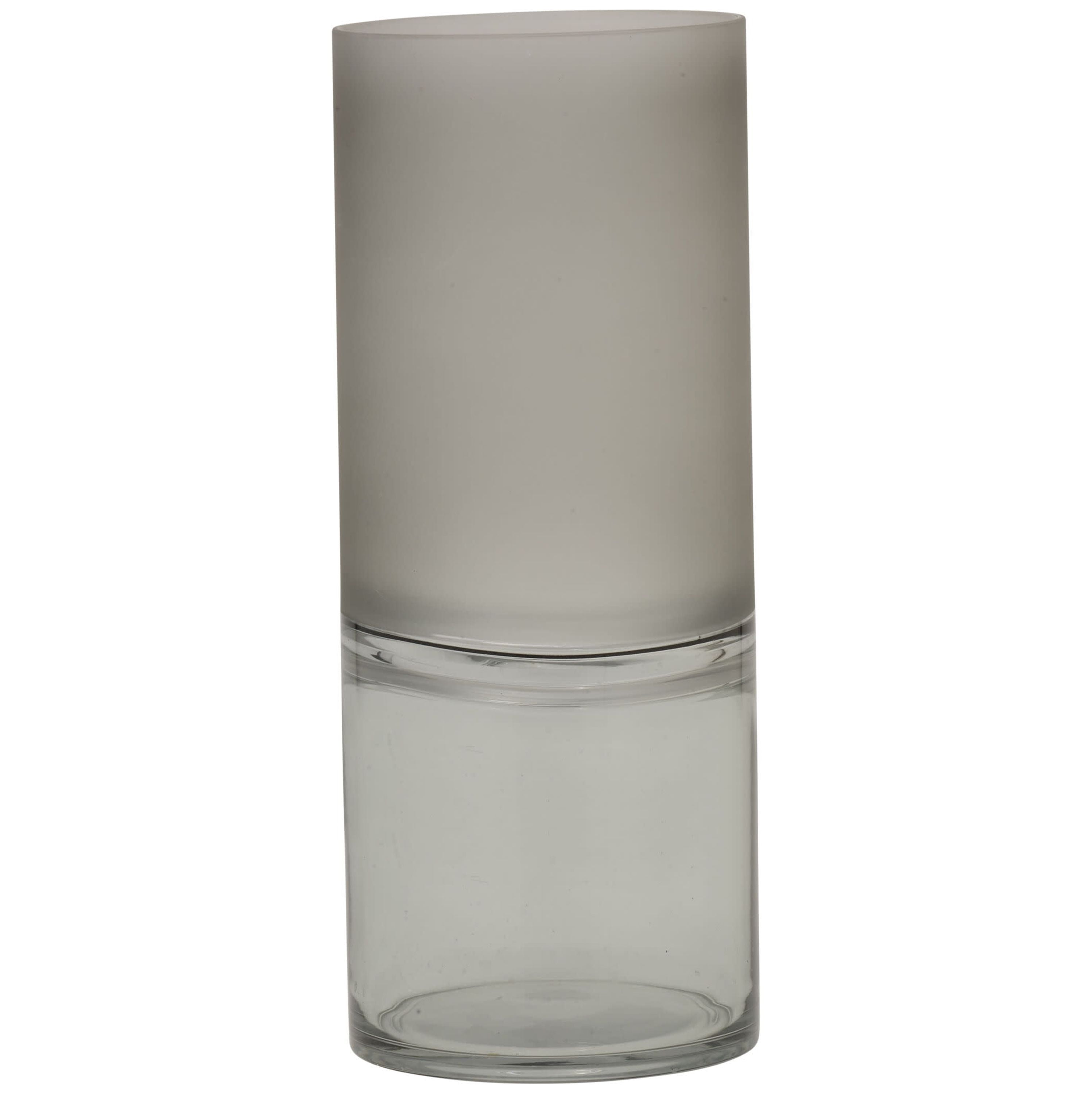 Elements 12 Inch Clear Glass Gray Top Cylinder Vase - Walmart.com