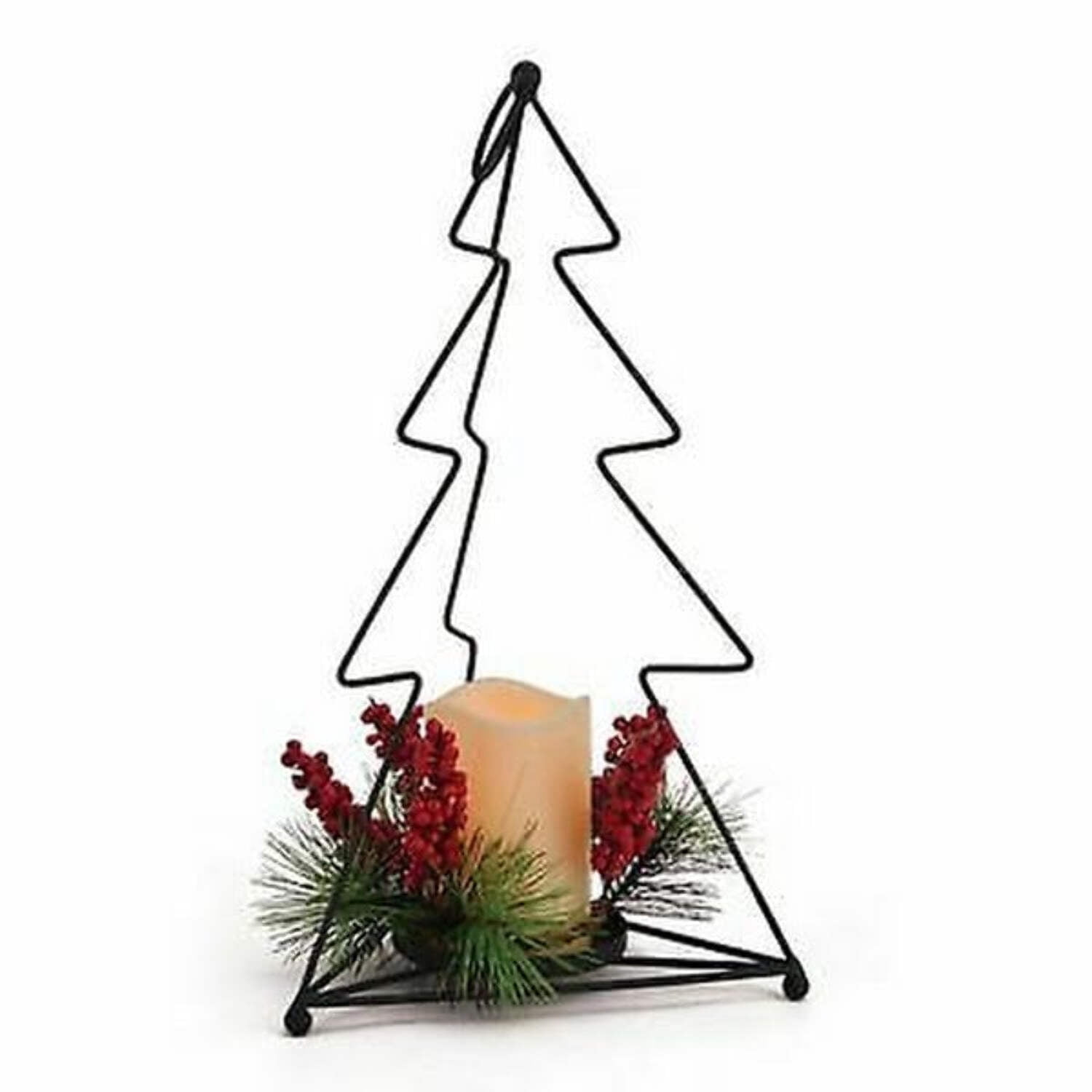 Elements 16-Inch Christmas Tree Lantern with LED Candle: OS/Black ...