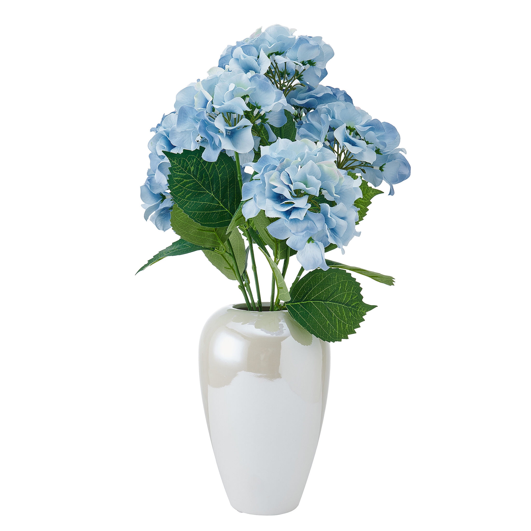 Elements 22.75 inch Artificial Realistic Look and Feel Blue Hydrangea ...