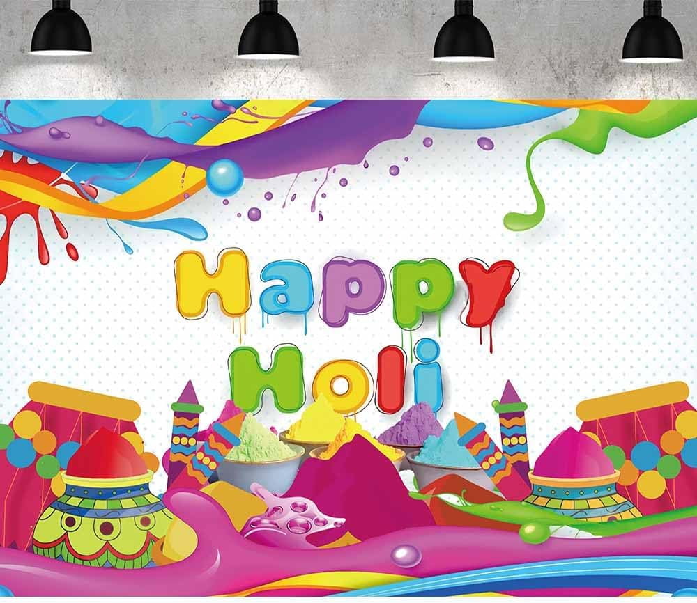 Elements Happy Holi Party Banner Supplies India Holi New Year Photo Backdrop Full of Childlike ...