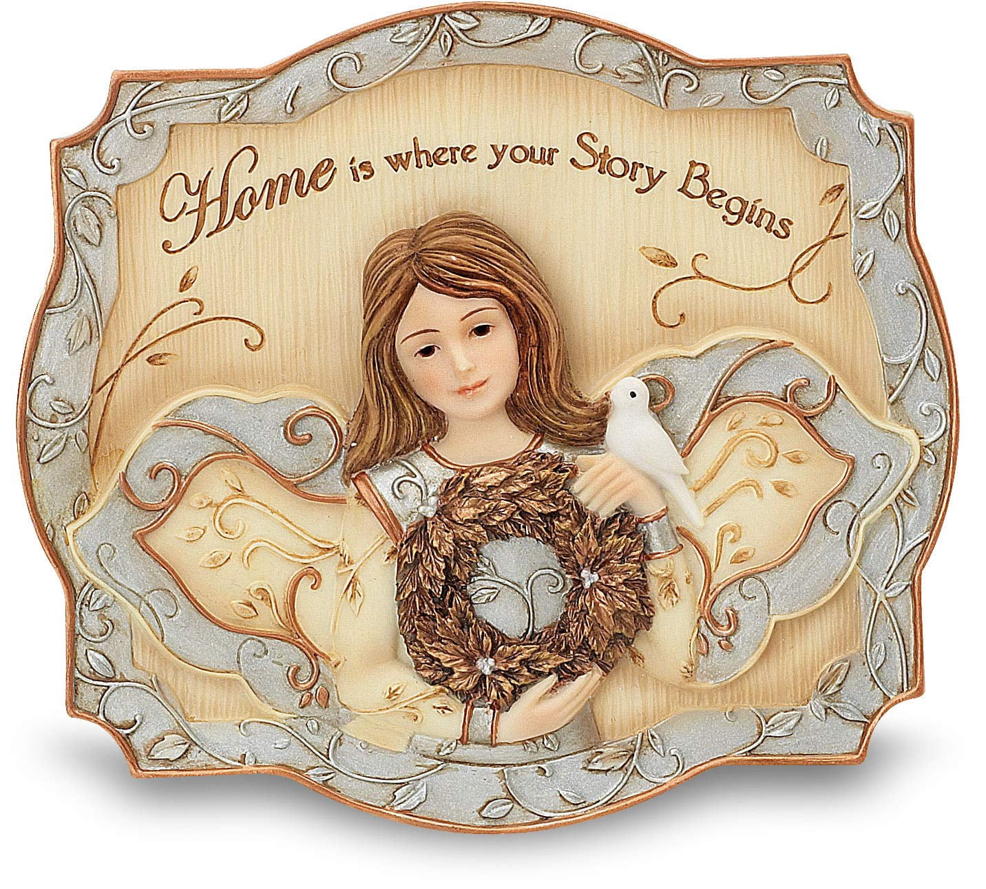 Elements Home Plaque by Pavilion, 3-1/2 by 4-Inch, Inscription Home is ...