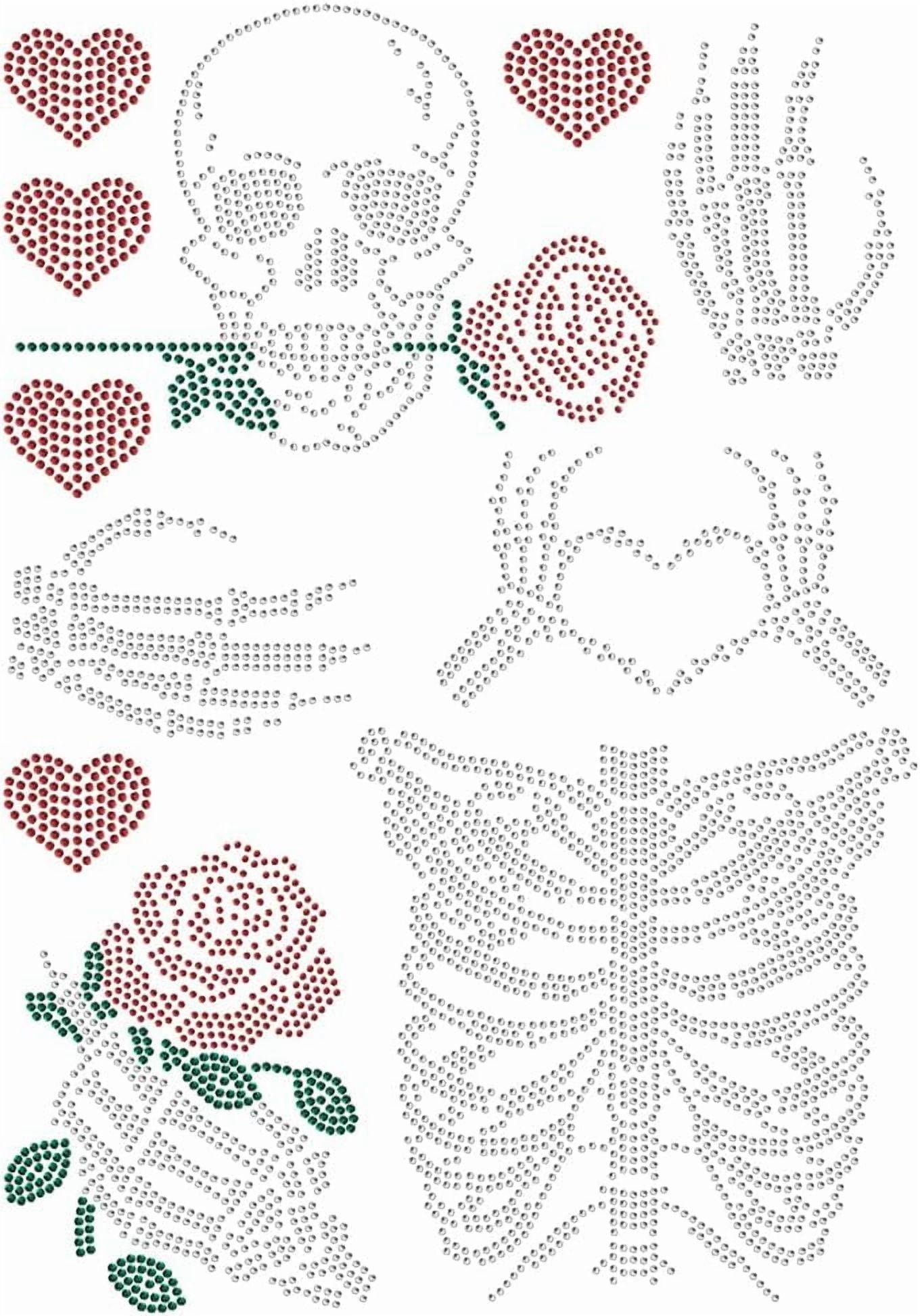 Elements Rhinestonet Iron on Transfer 11.7x8.3 Inch and Roses Heat ...