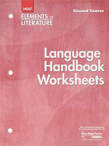 Pre-Owned Language Handbook Worksheets Holt Elements of Literature ...