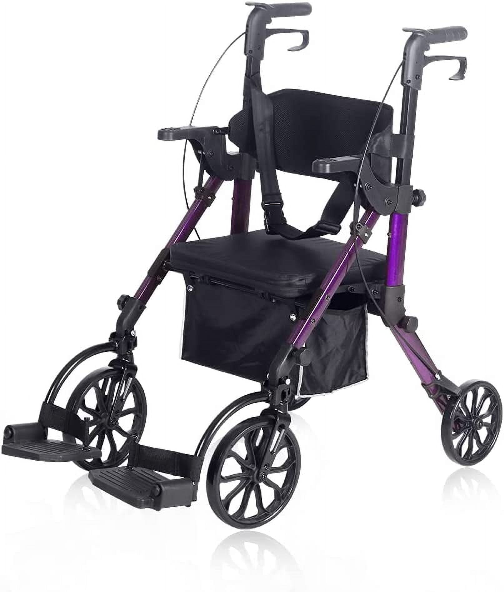 Elenker Combo Wheelchair & Rollator Walker, Dual Function, Mobile Seat ...
