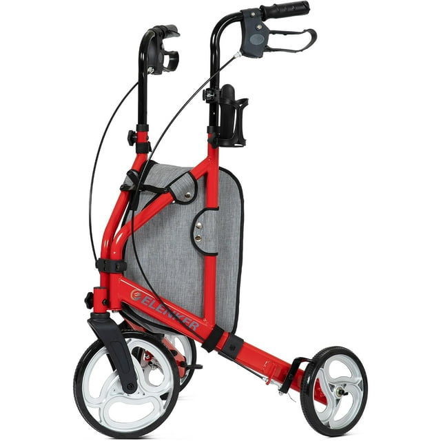 Elenker 3 Wheel Walker for Seniors, Foldable Rollator Walker with 10 ...