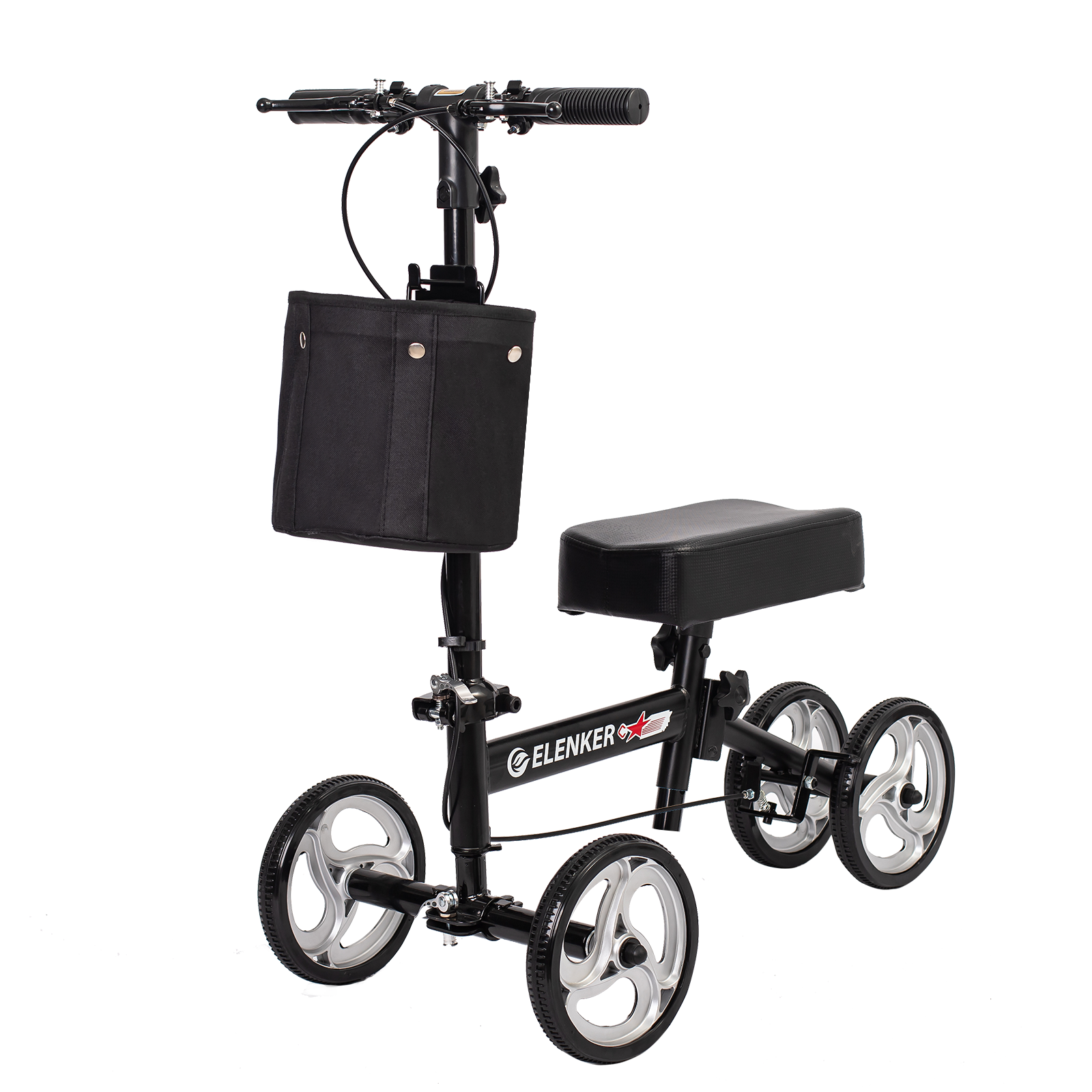 Elenker Economy Knee Walker Steerable Medical Scooter Crutch ...