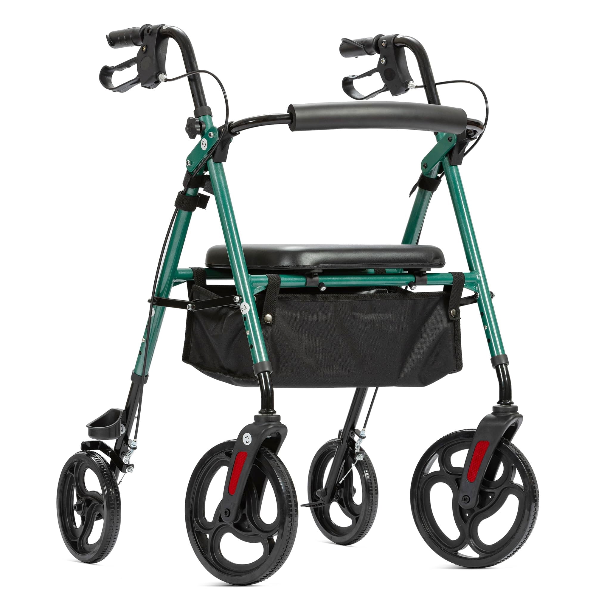 Elenker Mobility Rollator Walker, 10 Inch Wheels, Adjustable Seat and ...