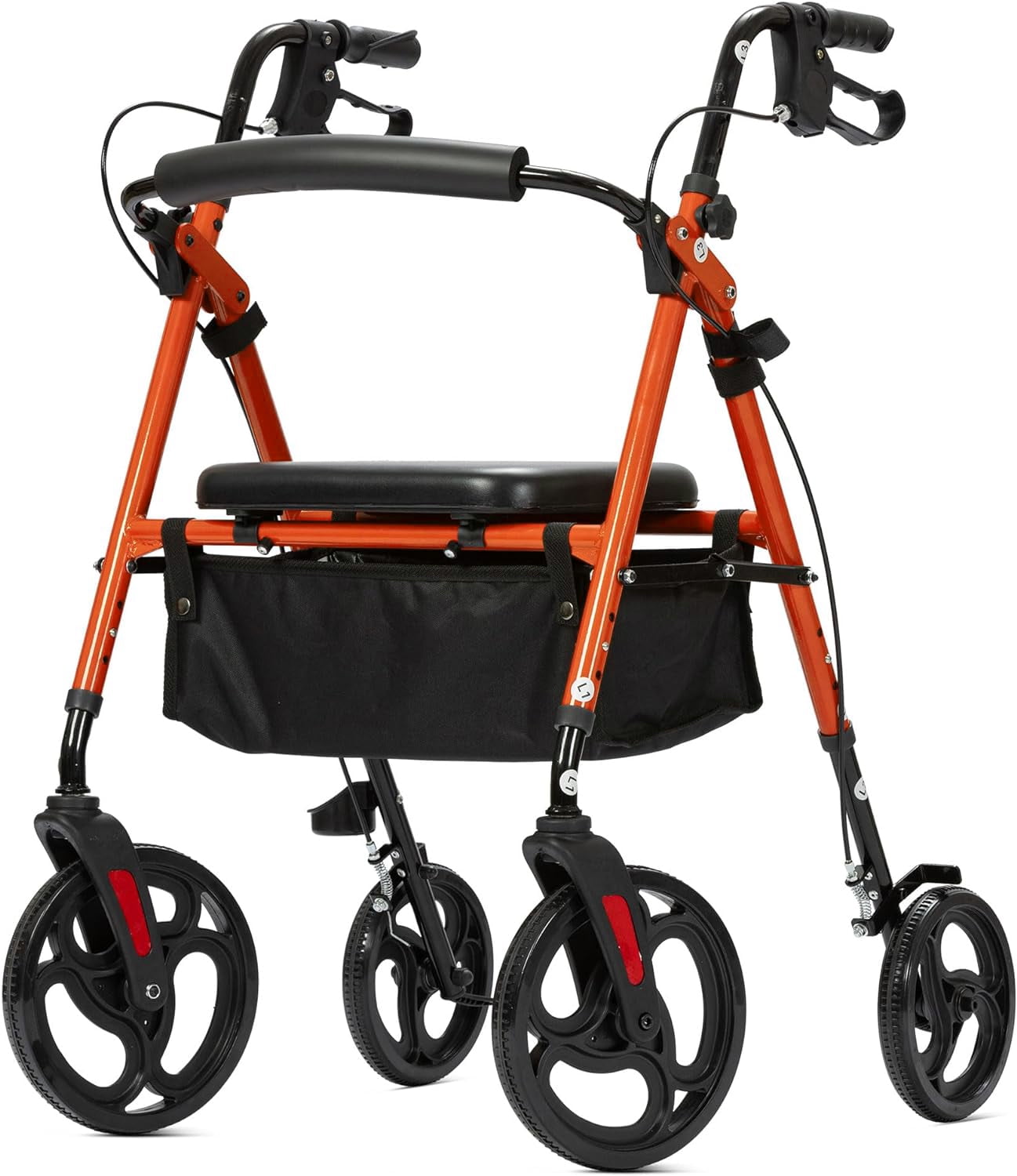 Elenker Mobility Rollator Walker with 10" Wheels, Adjustable Seat and ...