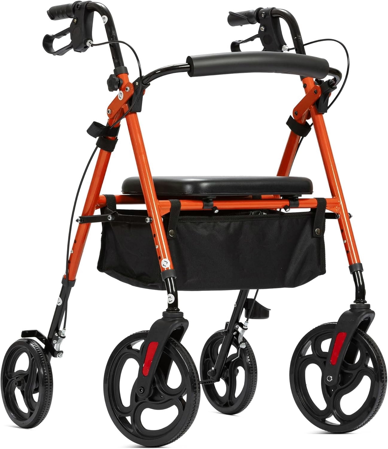Elenker Mobility Rollator Walker with 10" Wheels, Adjustable Seat and ...