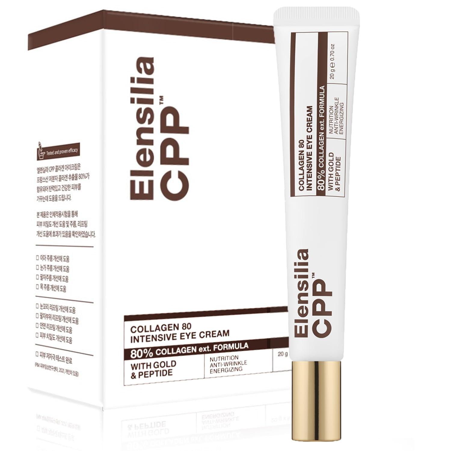 Elensilia 80% Collagen With BCA3 Gold Peptides Eye Cream - Snail ...