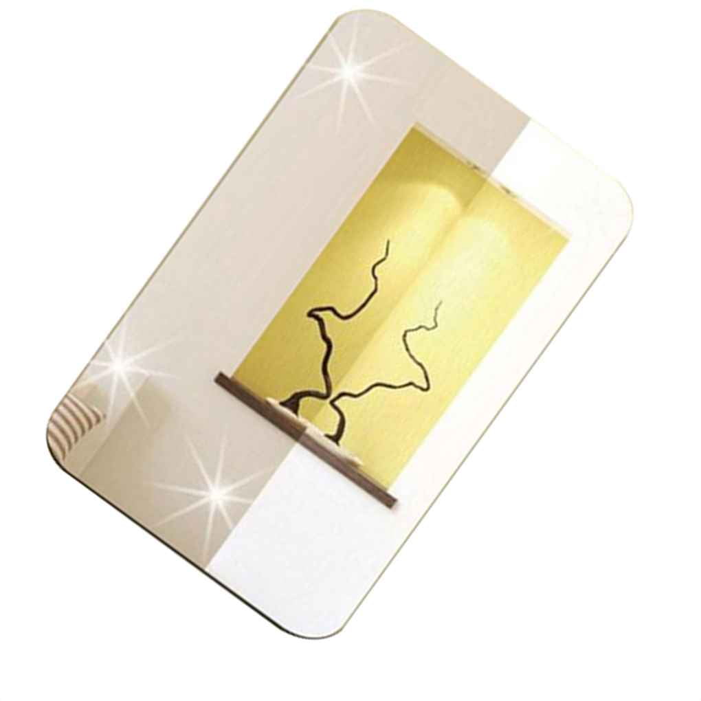 Elenxs Mirror Wall Sticker Oval Self Adhesive Rectangular Bedroom Store ...