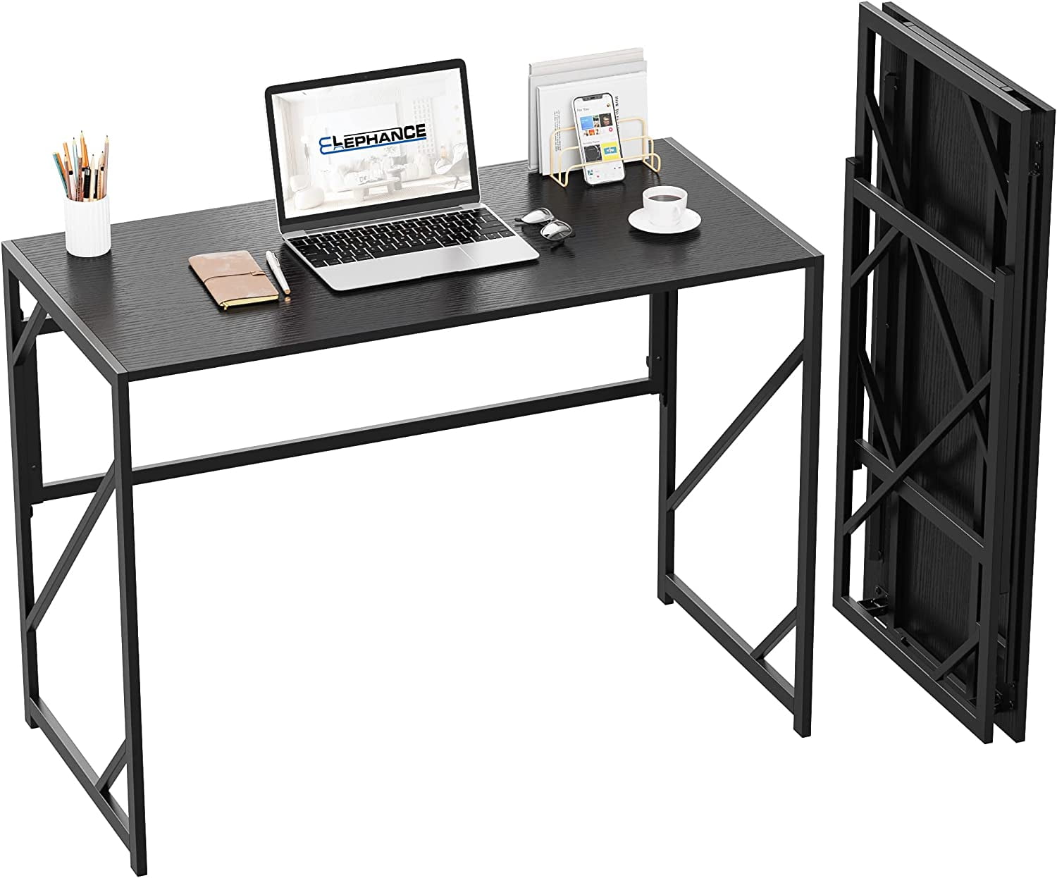 Elephance Folding Desk Writing Computer Desk for Home Office, No ...