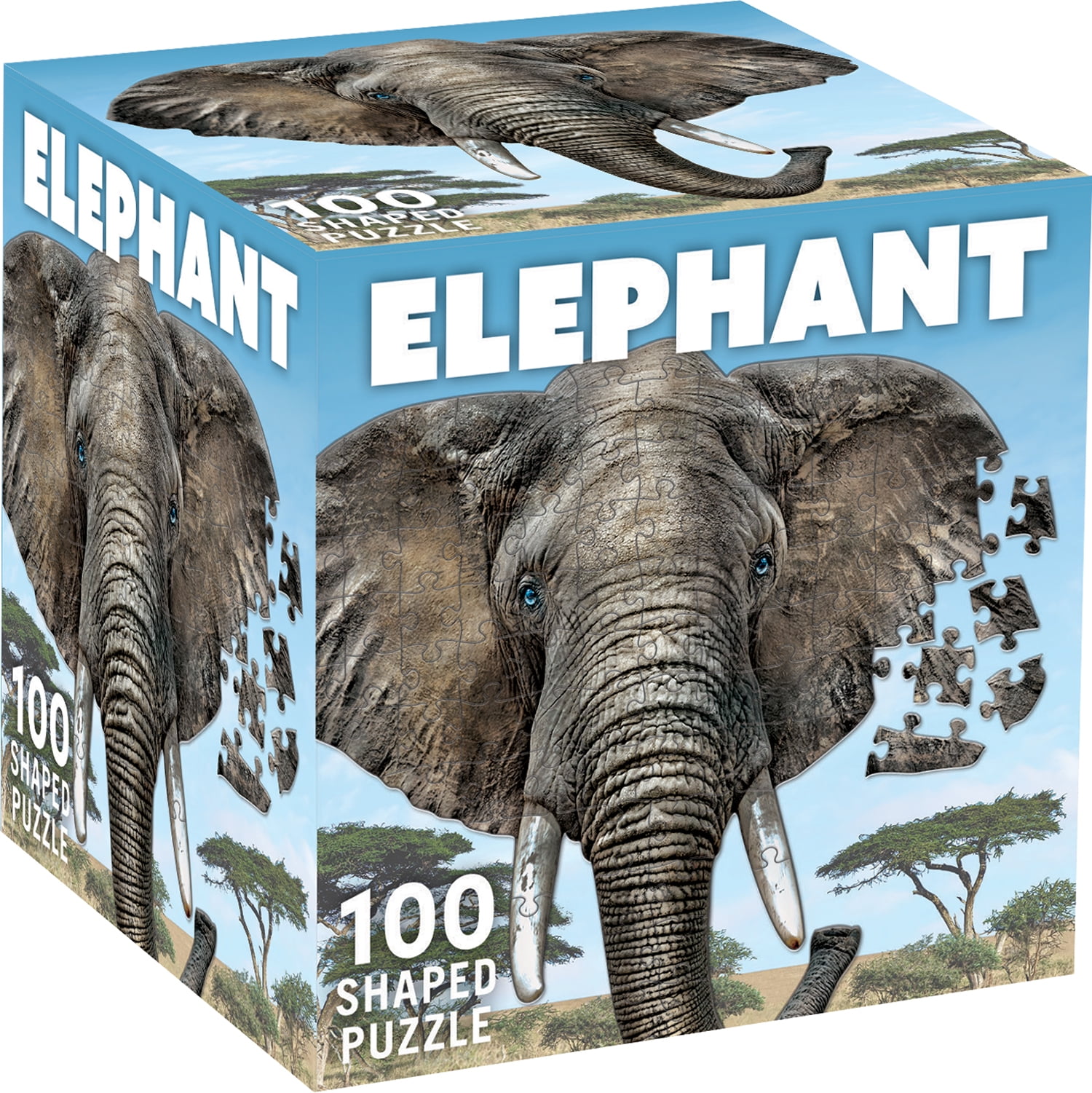 MasterPieces 100 Piece Jigsaw Puzzle - Elephant - 8.9"x14.48" - Walmart.com