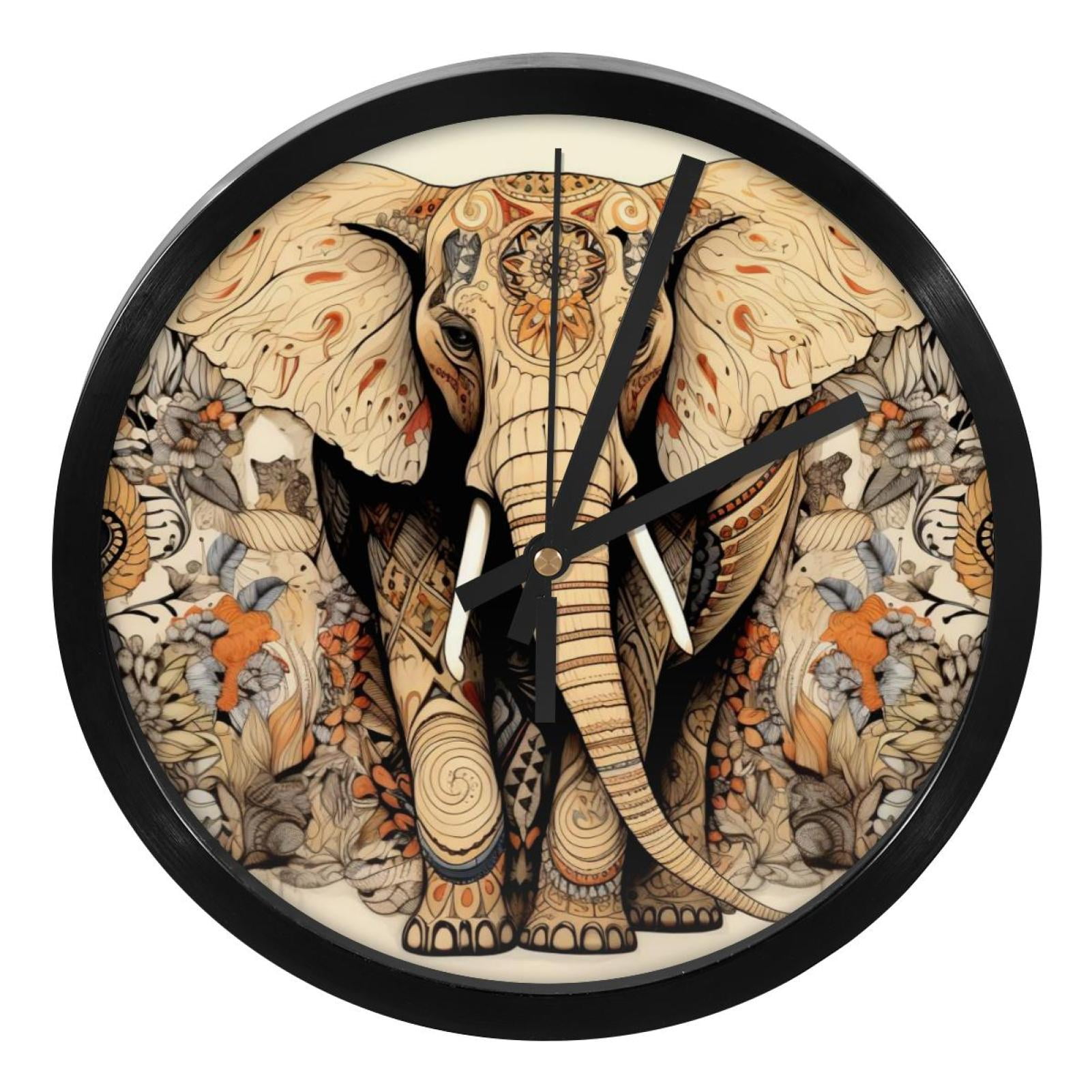 Elephant 9.8 Inch Silent Round Digital Wall Clock, Battery Operated ...