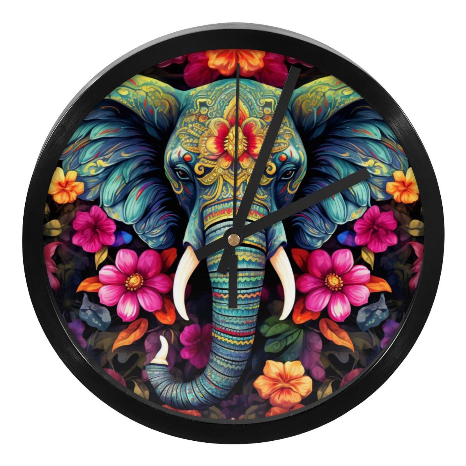 Elephant 9.8 Inch Silent Round Digital Wall Clock, Battery Operated ...