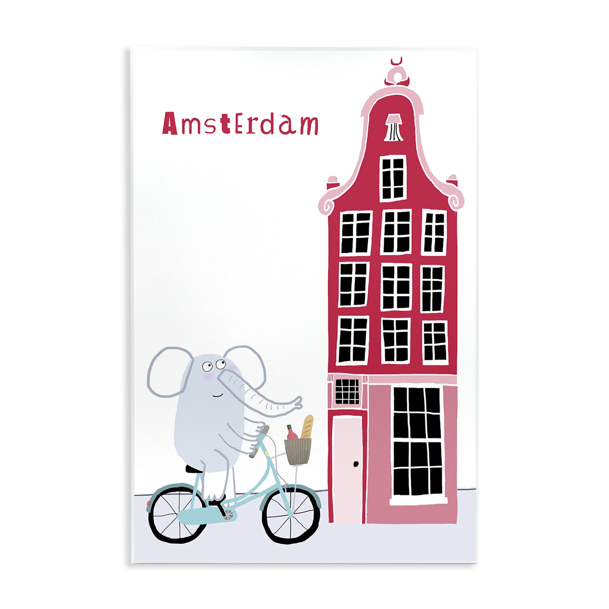 Elephant & Amsterdam Building Wall Plaque Art, design by Carla Daly ...