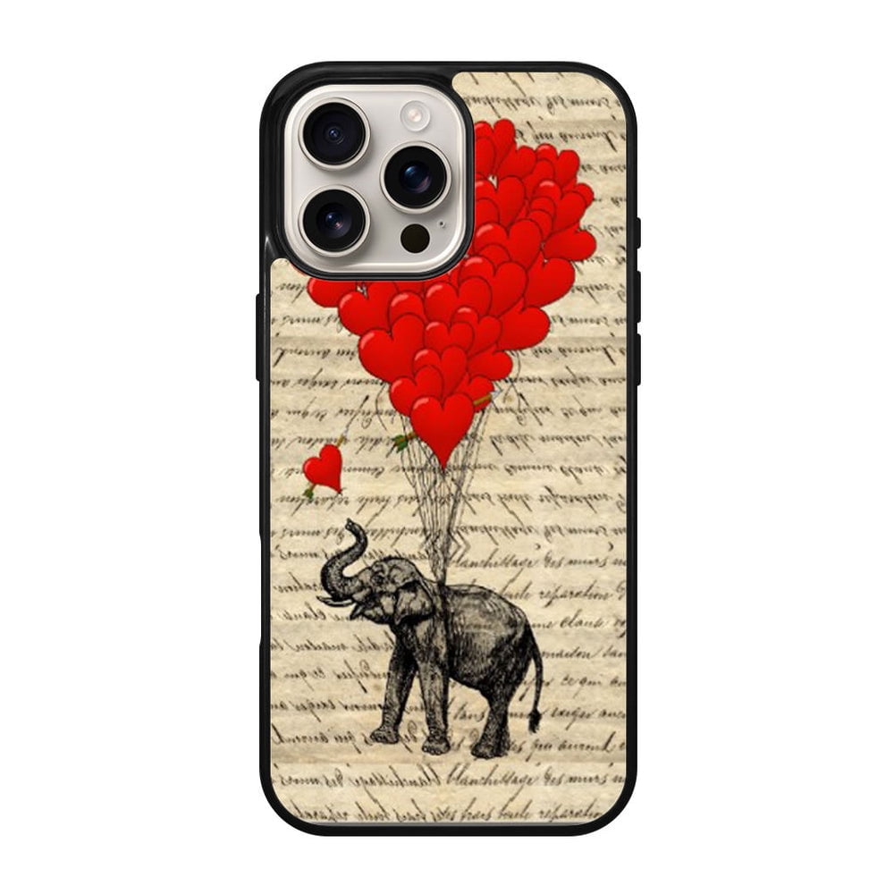 Elephant And Heart Phone case, Phone Case For iPhone 16 15 14 13 12 11 ...