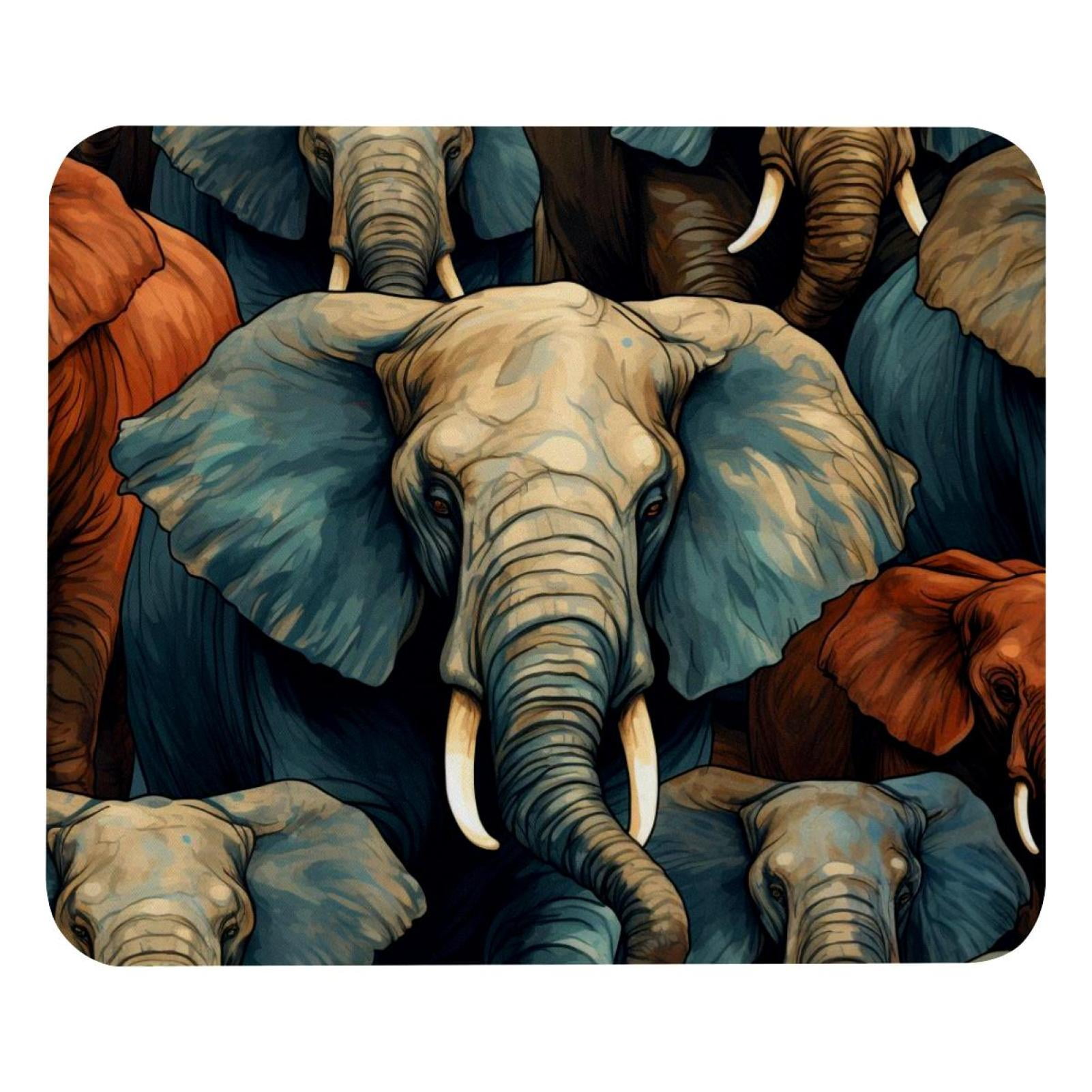 Elephant Animal Pattern Mousepad Square Thickness 2mm Desk Mat Office ...