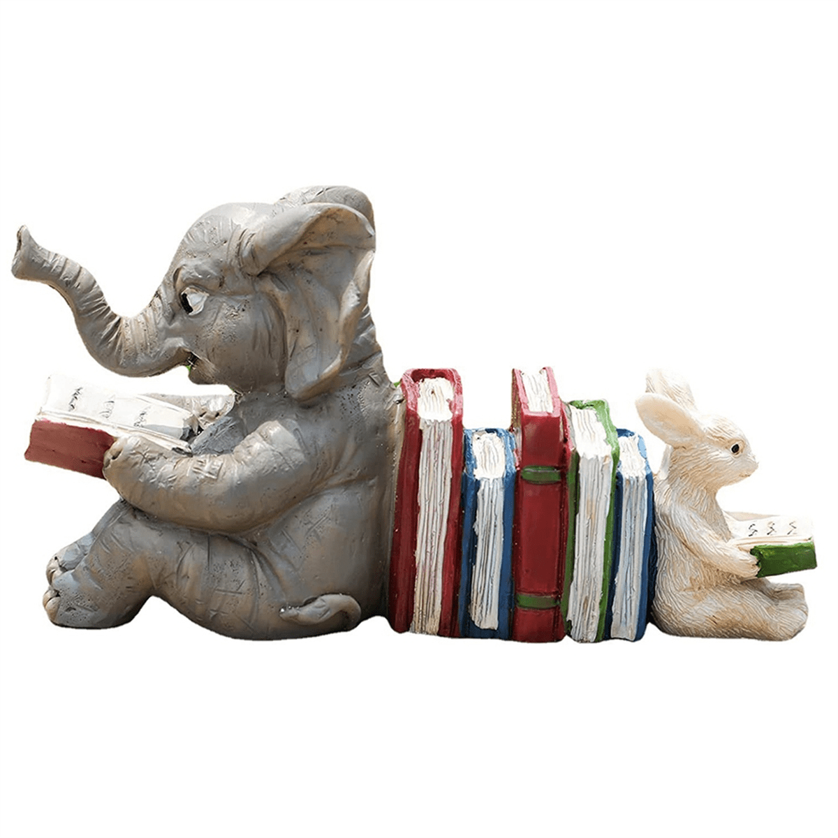 Elephant Animal Reading Studying Statue Bookends Decor Home - Walmart.com