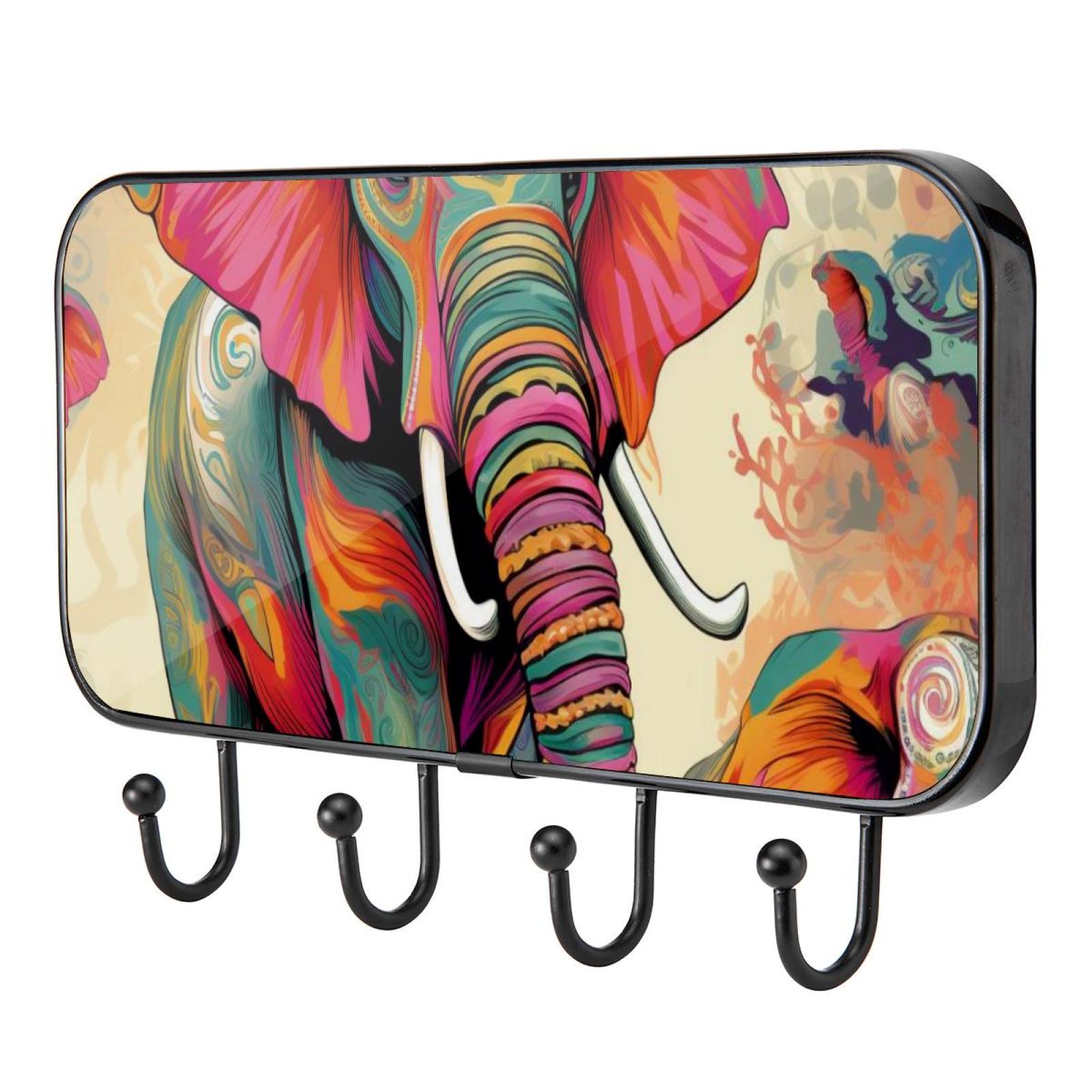 Elephant Animal Self Adhesive Towel Coat Wood Iron Hooks for Home Keys ...