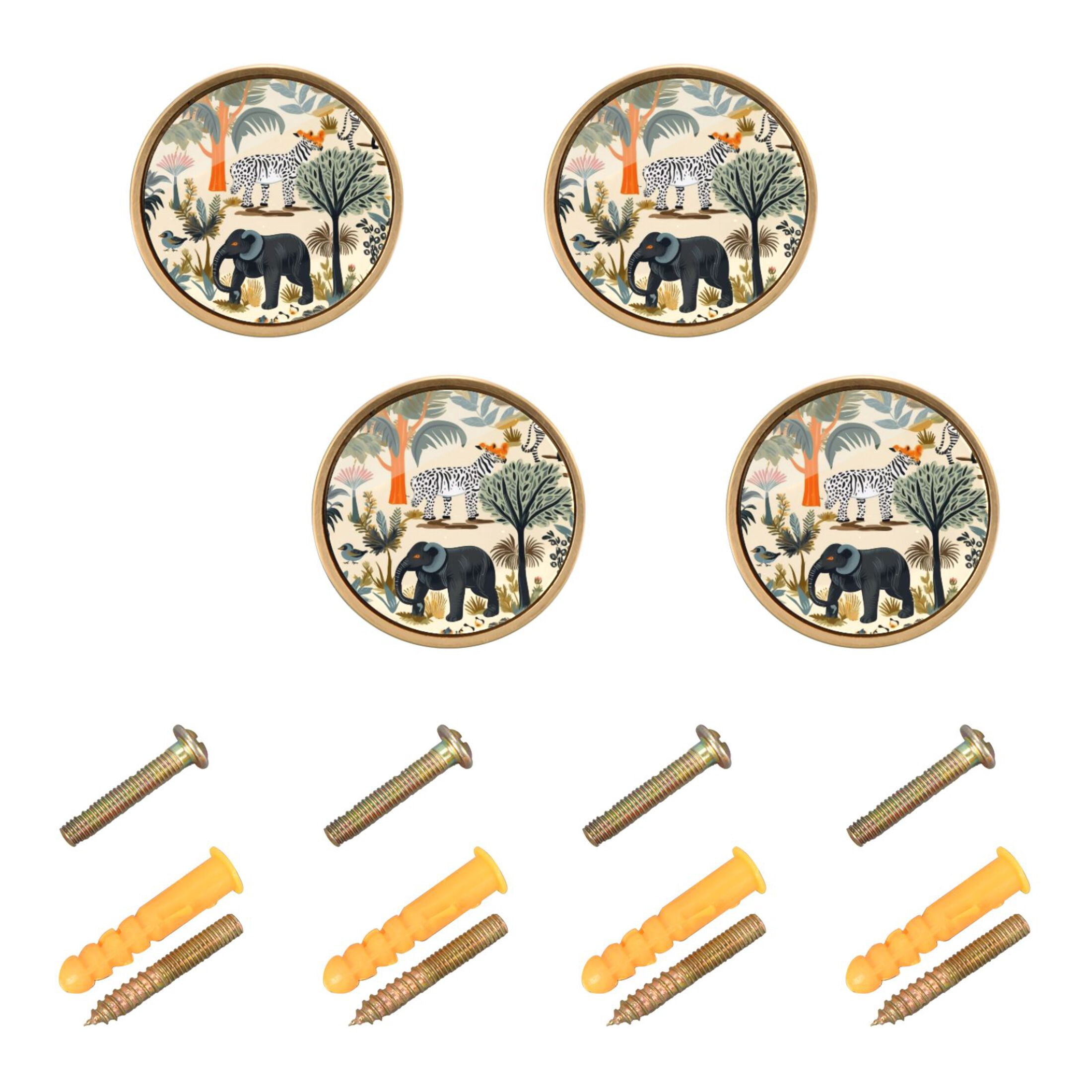 Elephant Animals Cabinet Knobs Kitchen Drawers Knobs Door Round Pulls Knob Handles Dresser ...
