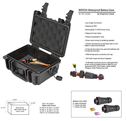 Elephant B095S4 Kayak Battery Box Waterproof Battery Enclosure for ...