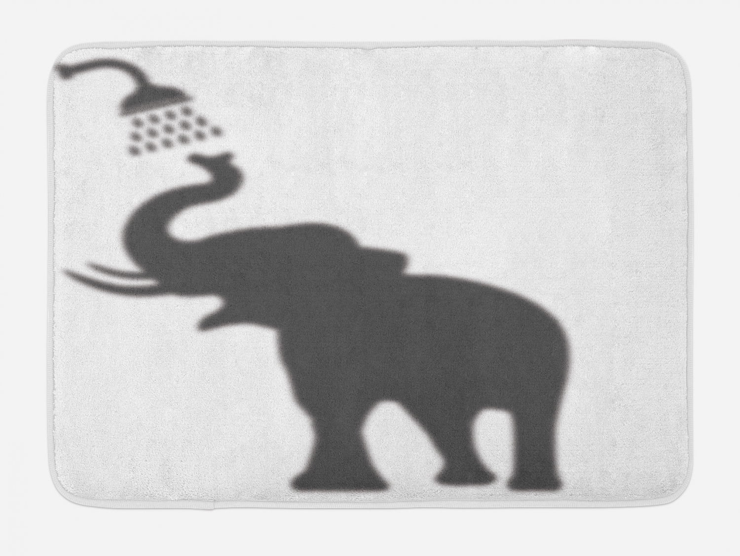 Elephant Bath Mat, Elephant Taking a Shower Bathing in Bath Tub Shadow ...