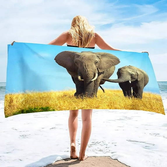 Elephant Beach Towels Quick Dry Microfiber Soft and Absorbent Bath ...