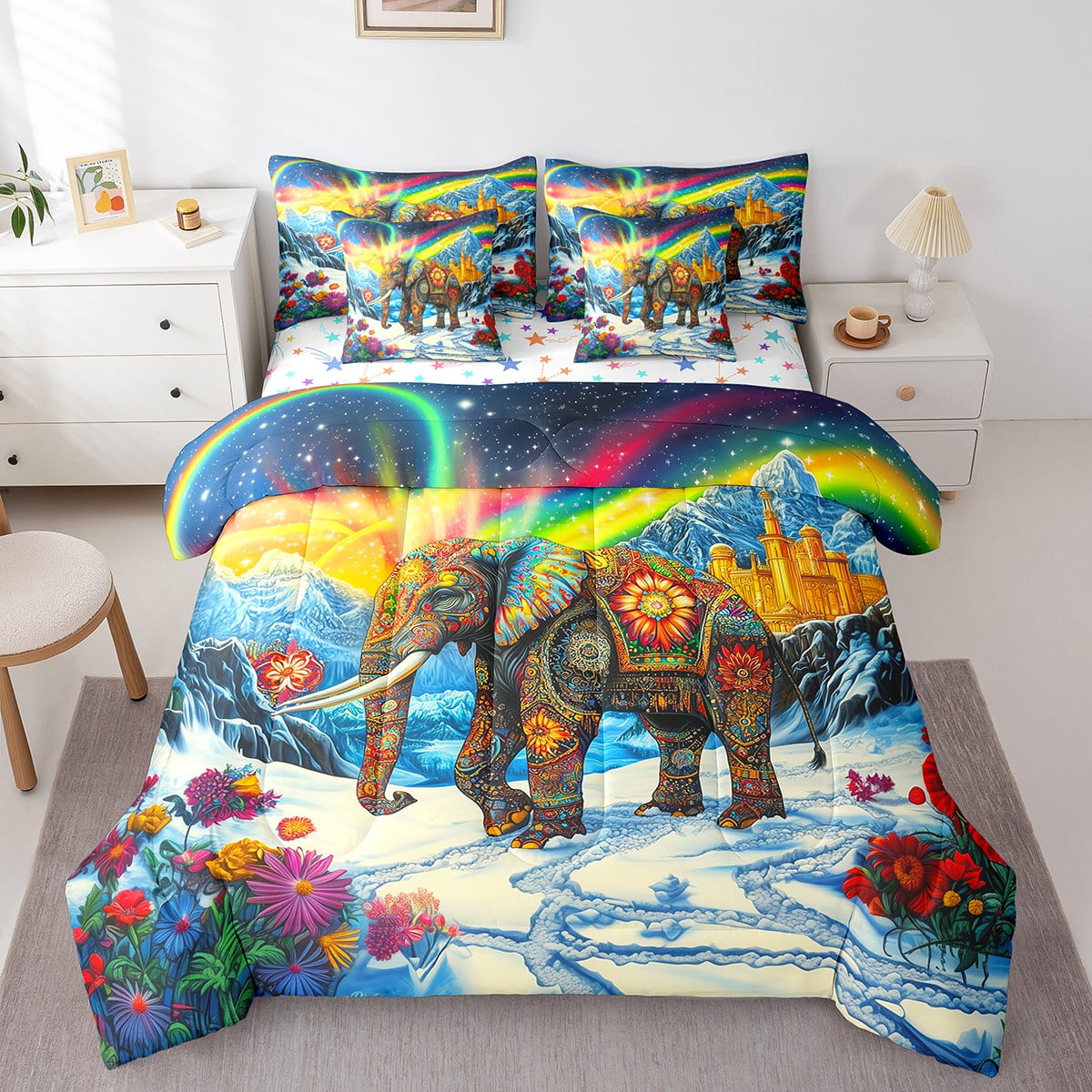 Elephant Bed in a Bag Full Size 7 Piece 3D Animal Bedding Sets for ...