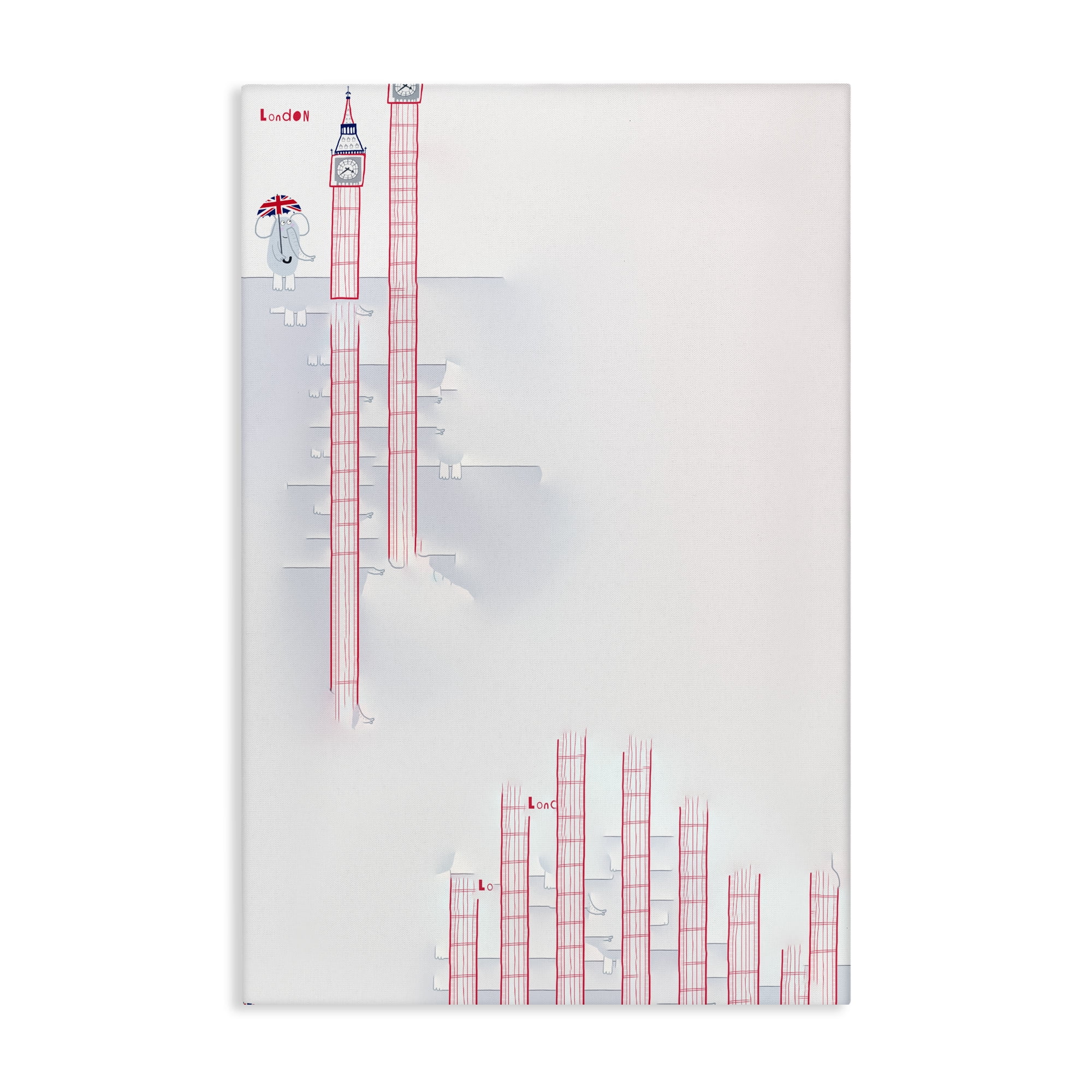 Elephant & Big Ben London Canvas Wall Art, design by Carla Daly ...