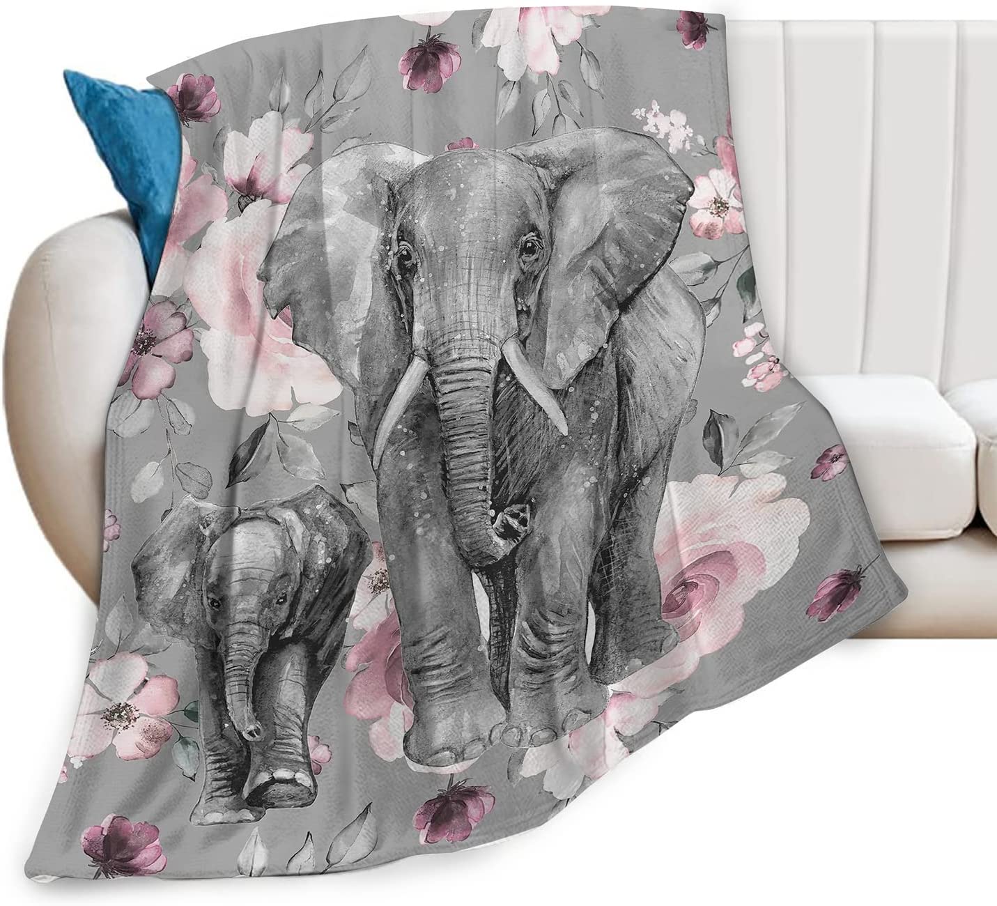 Elephant Blanket for Girls Gifts Elephant Florals Throw Blanket for ...