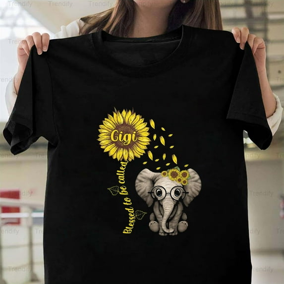 Elephant Blessed To Be Called Gigi Sunflower Funny H11354 T-Shirt, for ...