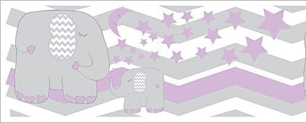 Elephant Border Wall Decals/Chevron Border with Moon and Stars Nursery ...