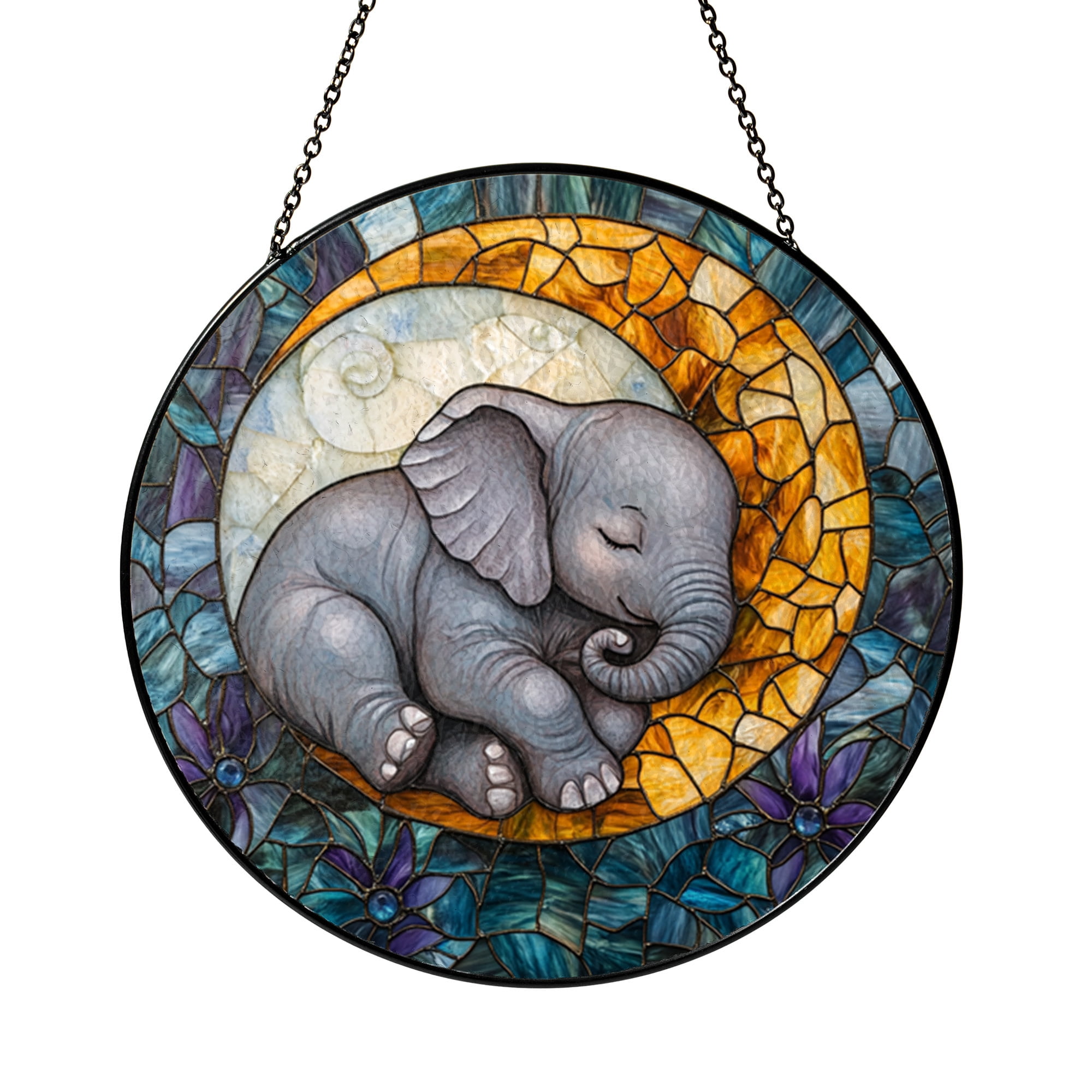 Elephant Calf Night Scene Window Ornament – Cute Animal Art - Walmart.com
