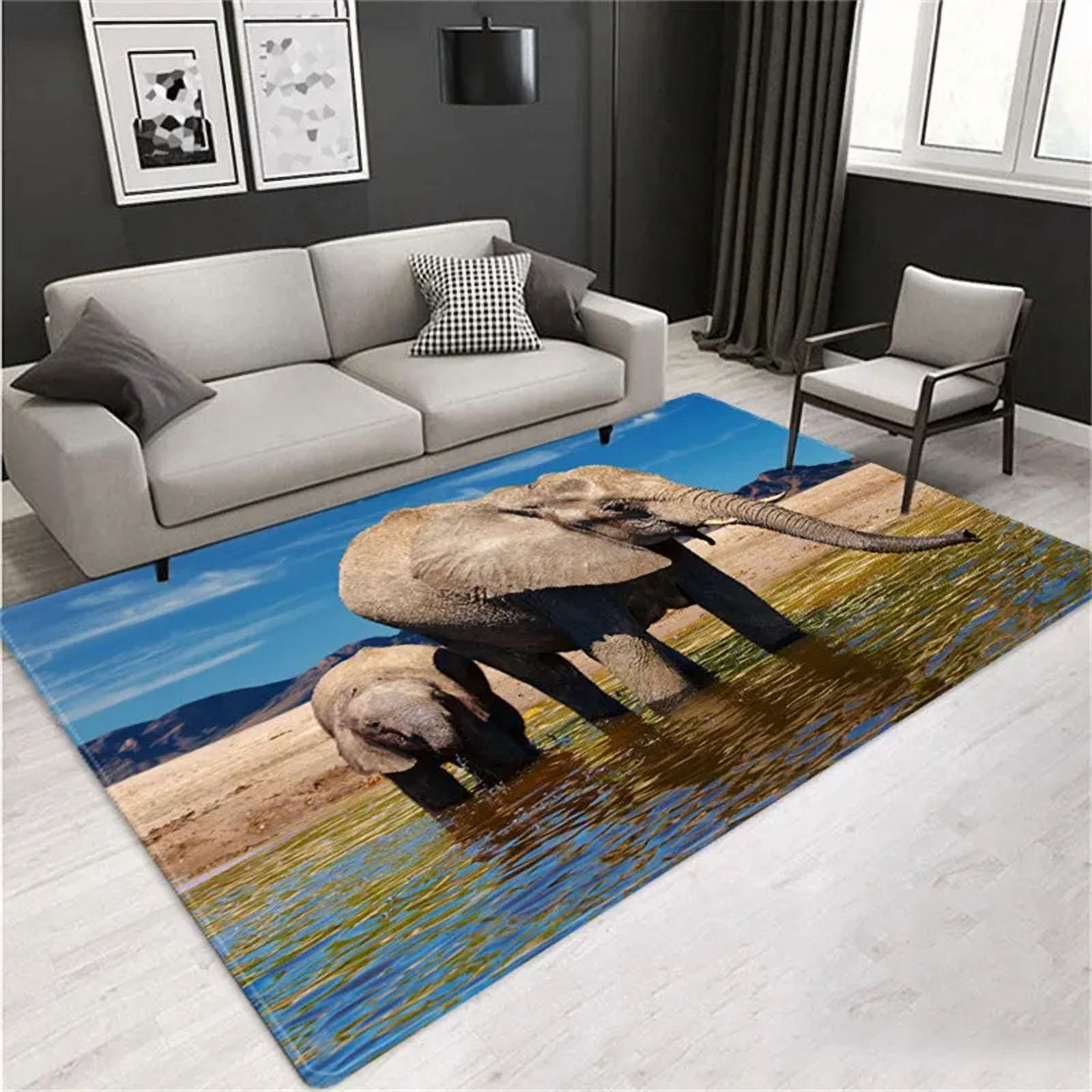Elephant Carpet Living Room Rugs Animal Bubbles Kitchen Floor Mat Home ...