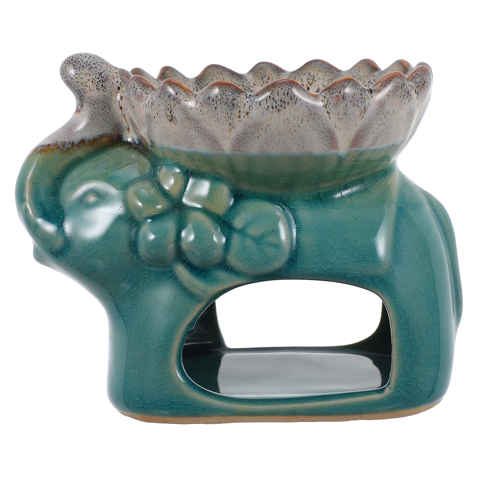 Elephant Ceramic Aroma Diffuser Lotus Decoration Office - Walmart.com