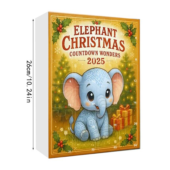 Elephant Christmas Advent Calendar 2025, 24-Day Holiday Countdown ...