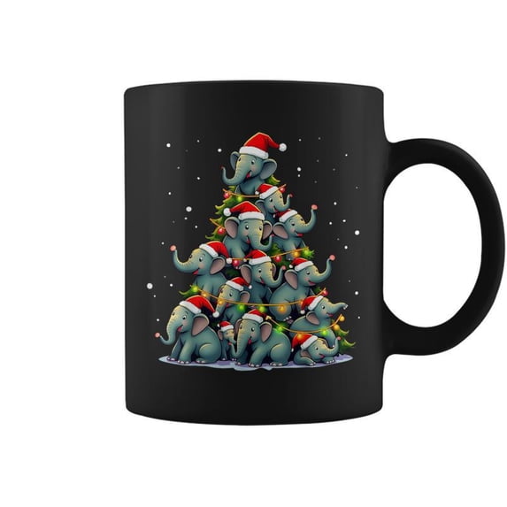 Elephant Christmas Tree Jumbo Holiday Cute Elephant Coffee Mugs ...