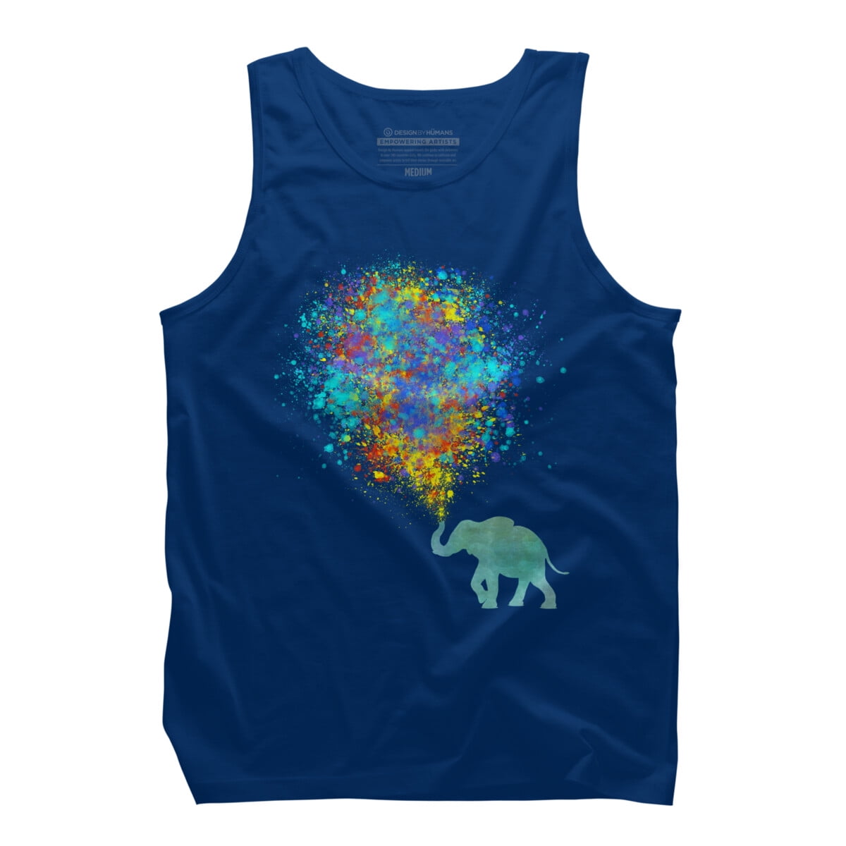 Elephant Colorful Celebration - watercolor splatter Mens Royal Blue ...