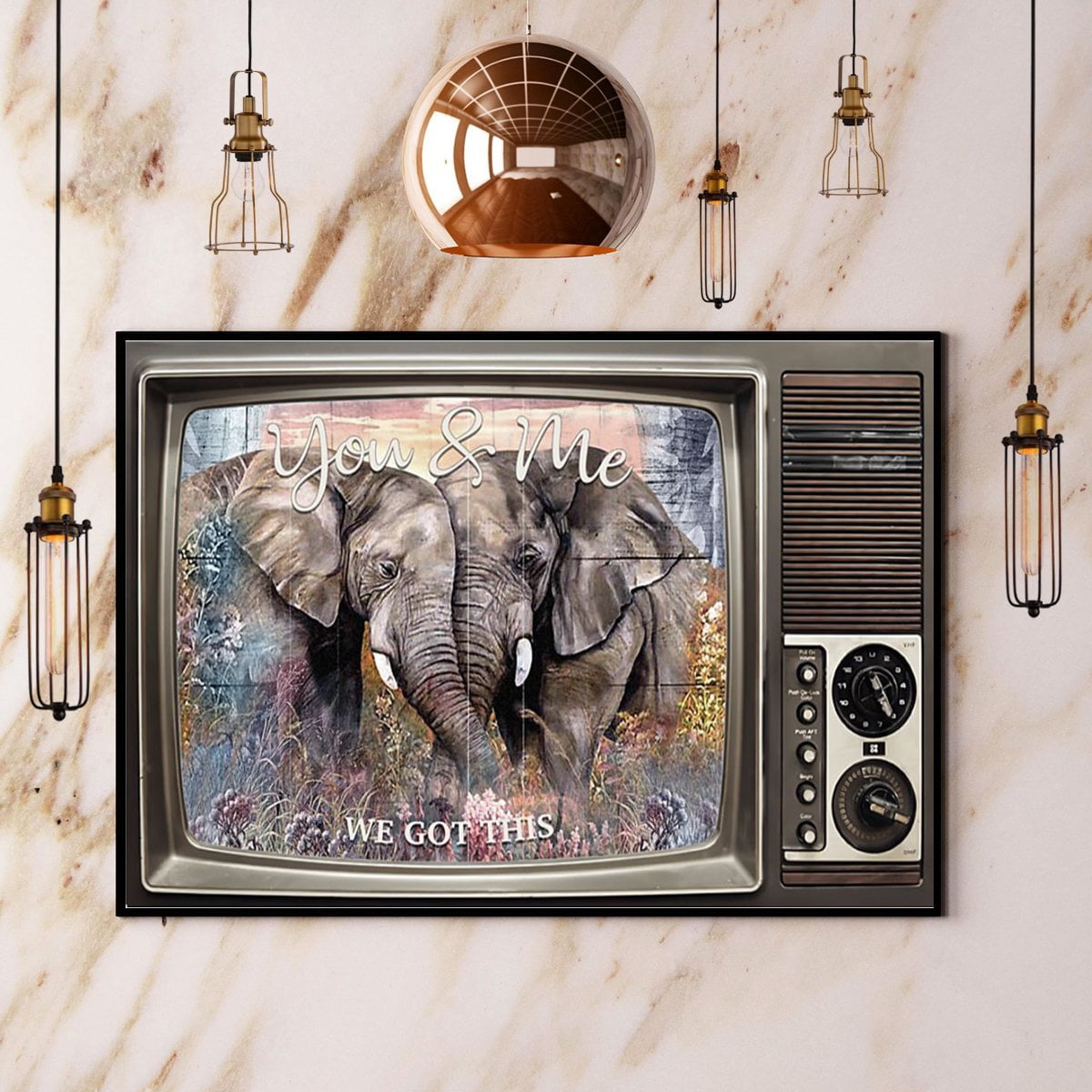Elephant Couple Television You & Me We Got This Animal Lovers Gift ...