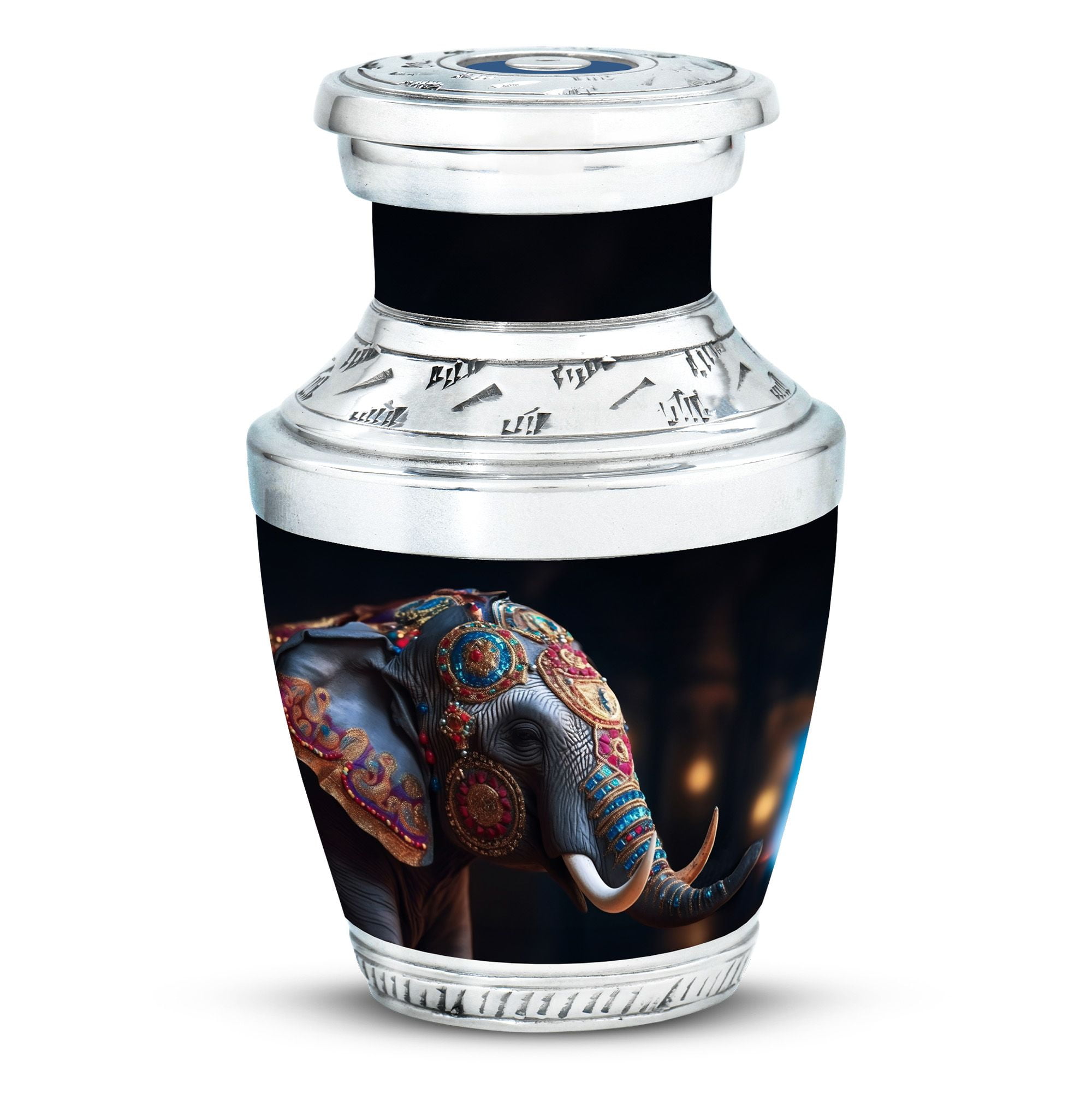 Elephant Covered In Intricate Design Urn For Human Ashes, Large ...